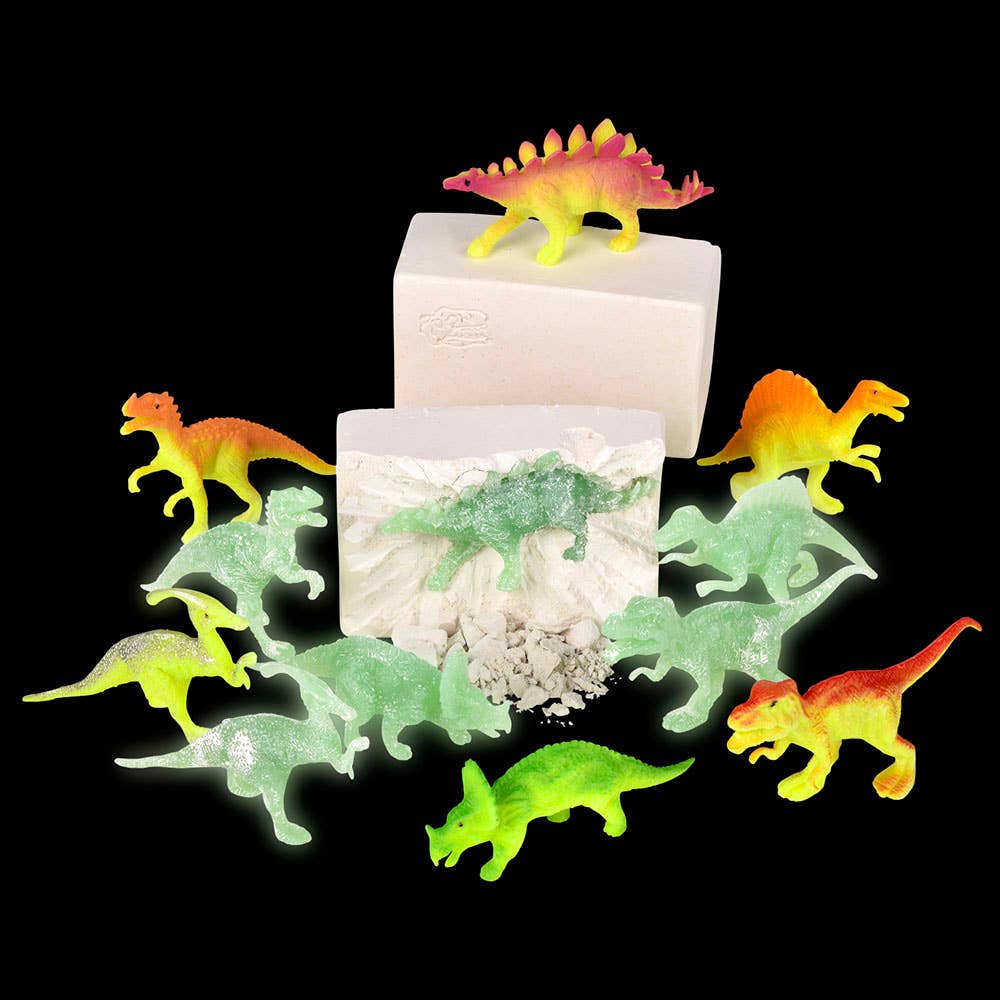 Deluxe GID Dinosaur Dig Set 7" (6 Asst.) 72/34 - LLB Toys – La-Luna-Bella